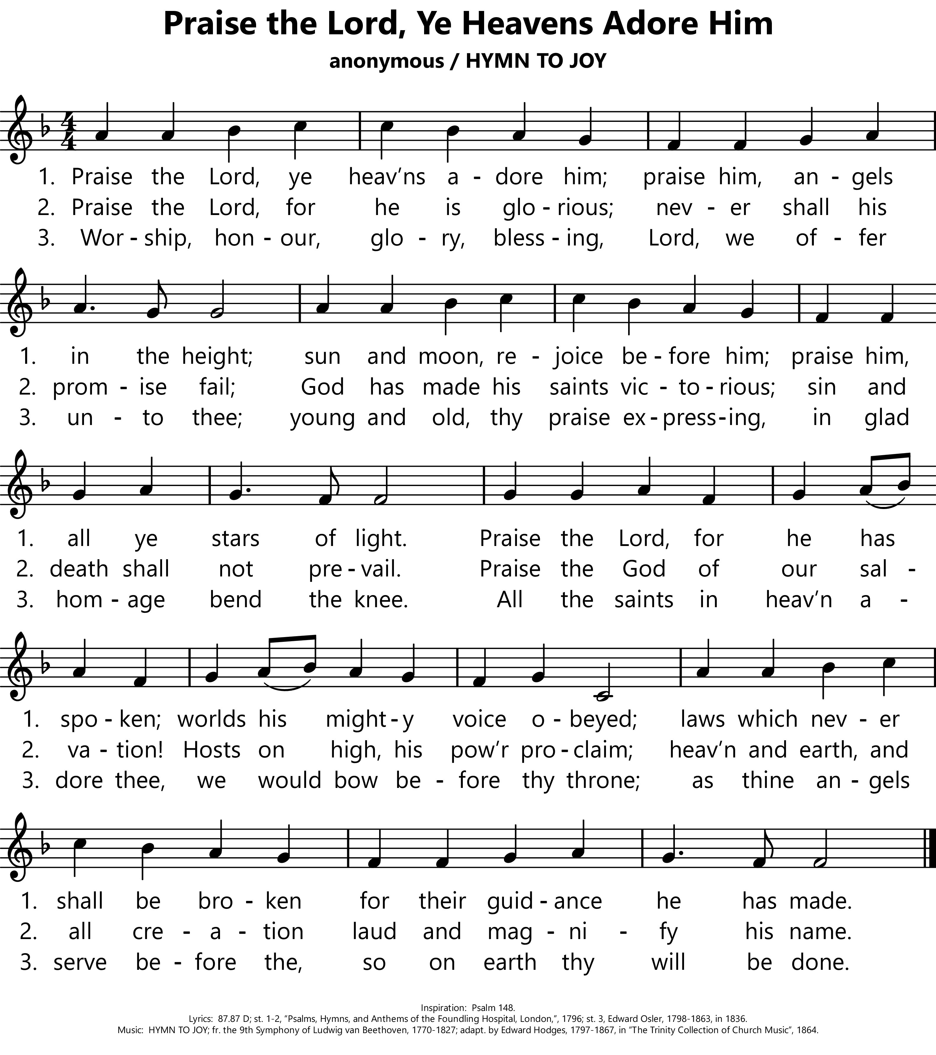 LiturgyShare: Praise the Lord, Ye Heaven Adore Him [anonymous]